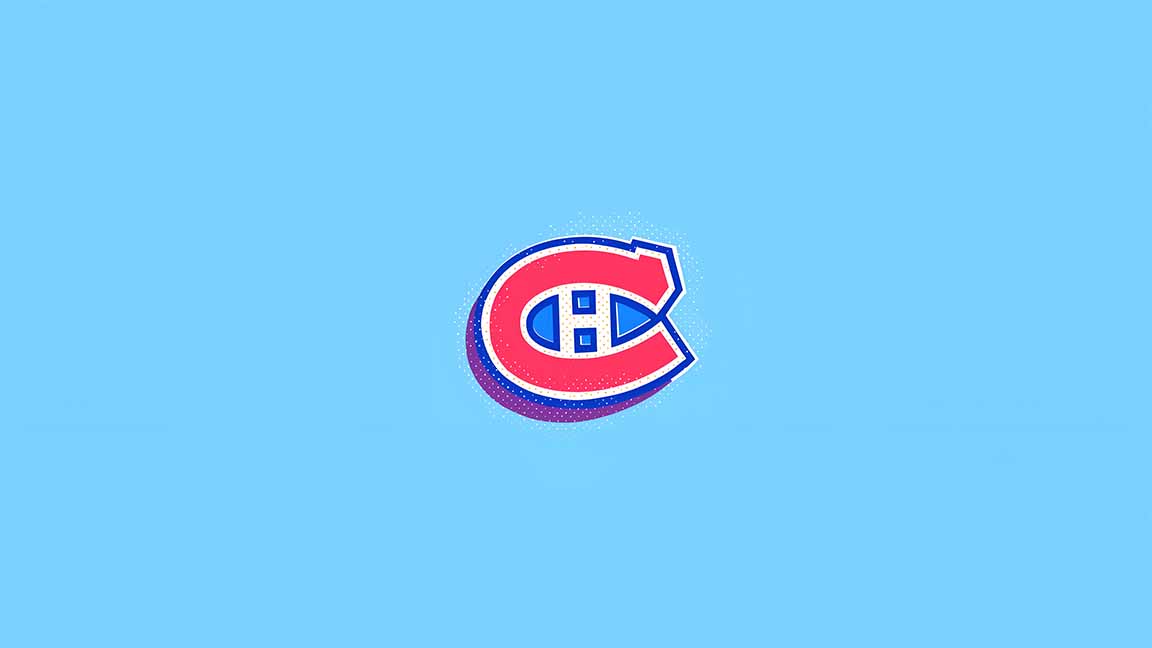 Montreal Canadiens Logo Blue Background Desktop Wallpaper 4K