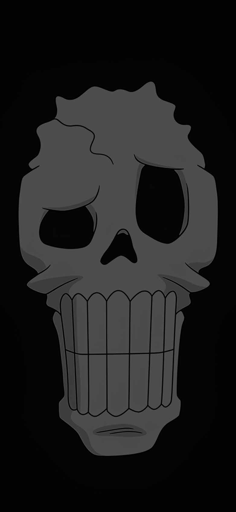 One Piece Brook White Skull Logo Minimal Wallpapers iPhone HD