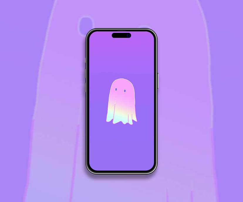 Pastel Ghost Kawaii Purple Gradient Wallpapers - Spooky Wallpaper