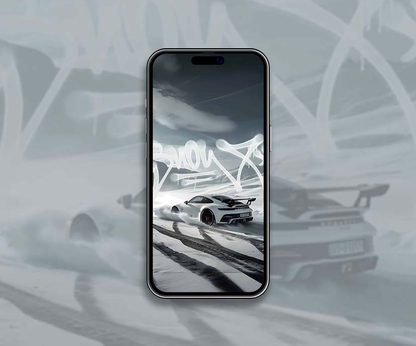Porsche 911 Snow Drift Graffiti Wallpapers - Luxury Wallpapers HD