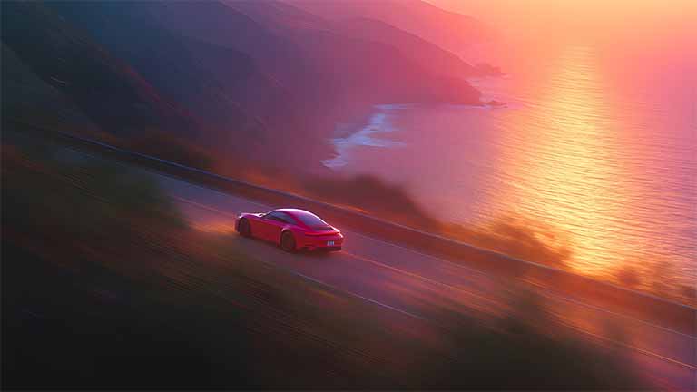Porsche 911 GT2 RS Drifting At Sunset Desktop Wallpaper