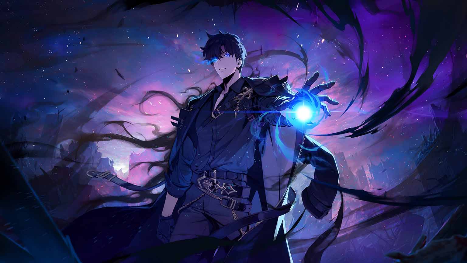 Solo Leveling Sung Jin Woo Monarch Power Desktop Wallpaper