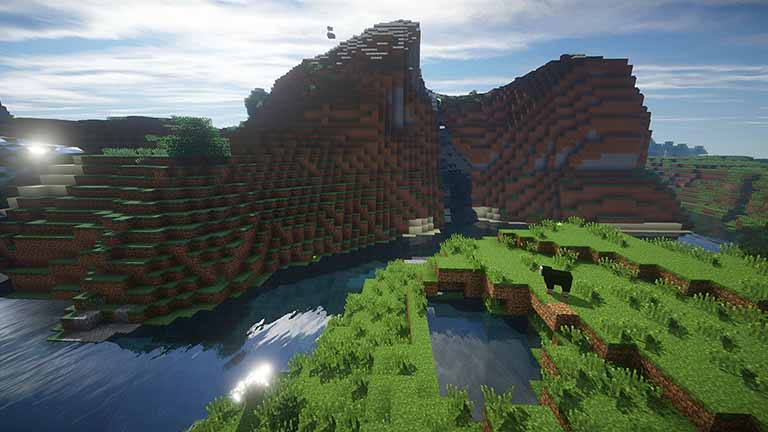Free Minecraft Peaceful Valley With River Desktop Wallpaper