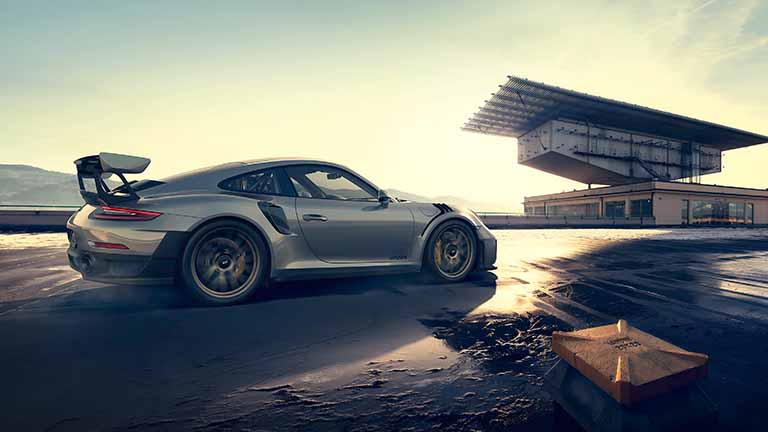 Porsche 911 GT2 RS Drifting At Sunset Desktop Wallpaper