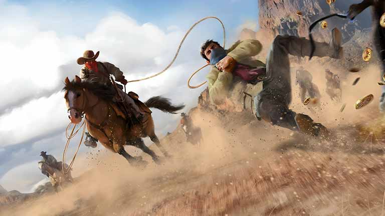 RDR Cowboy Lasso Pursuit 4K Action Desktop Wallpaper