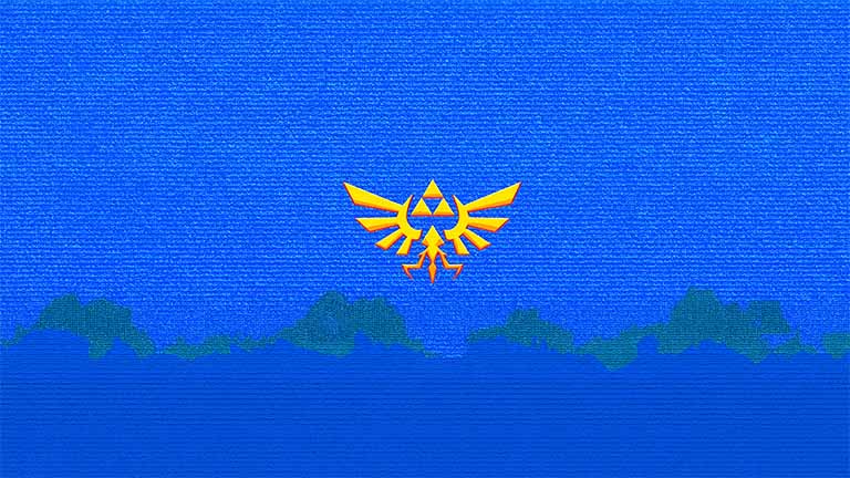 The Legend of Zelda Triforce Blue Sea Retro Desktop Wallpaper